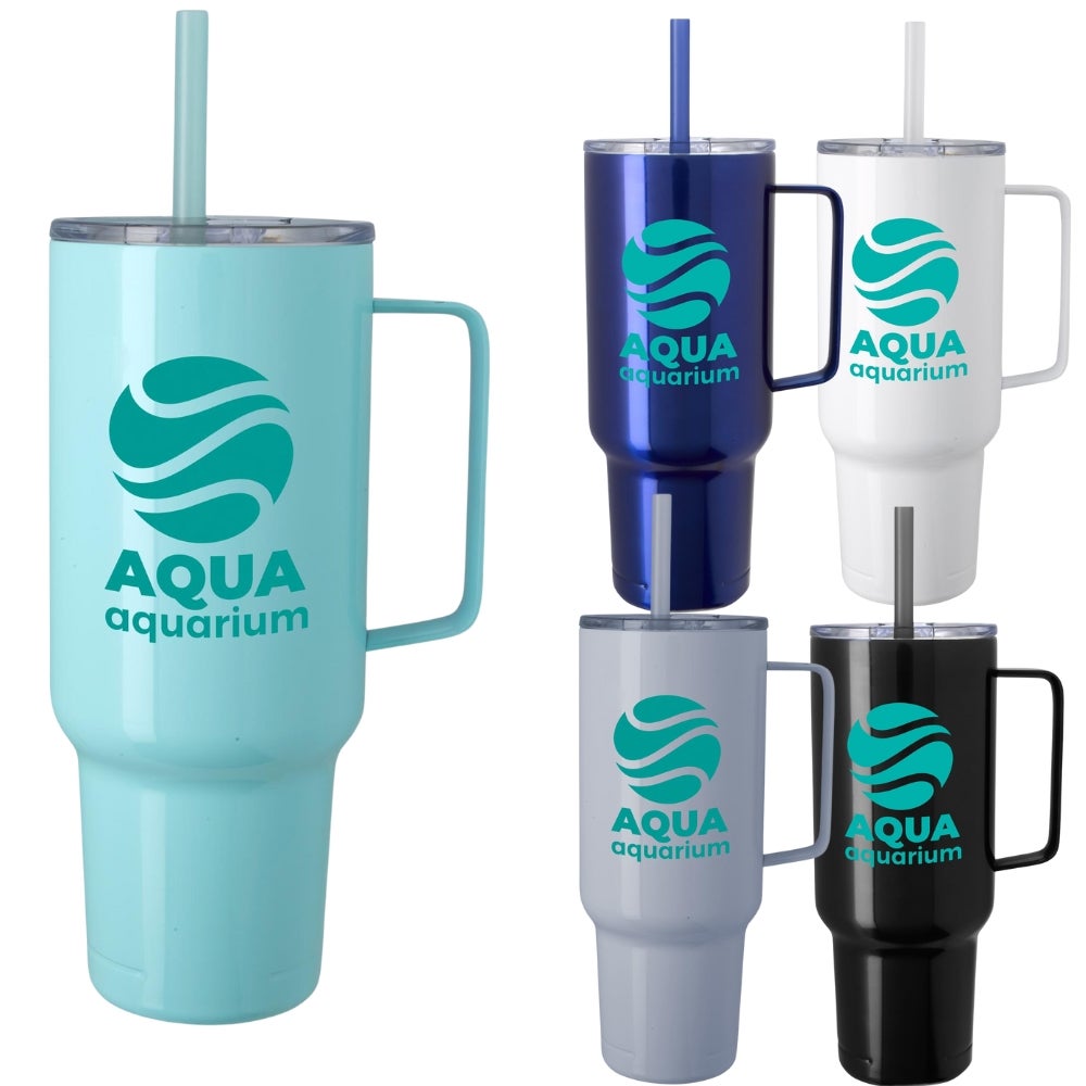 Recycled Stainless Steel Tumbler with Straw | 40oz | Eco Promotional Products